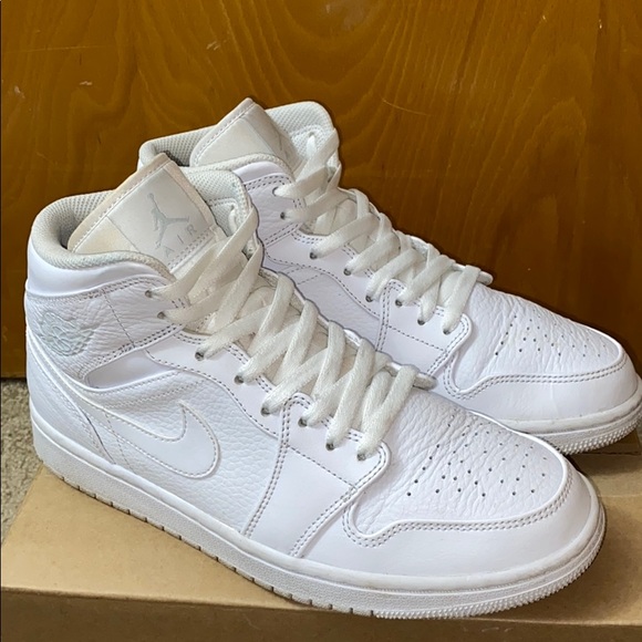 Nike | Shoes | Air Jordan Mid All White | Poshmark